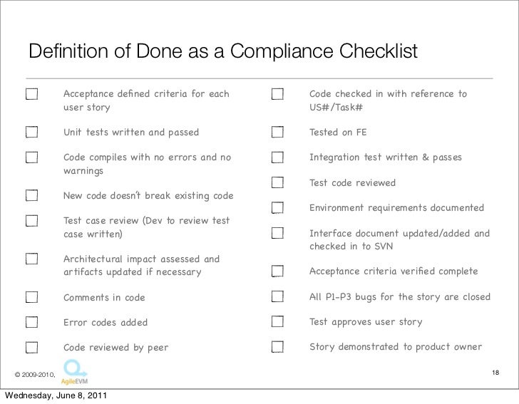 Definition of done template - manuallery