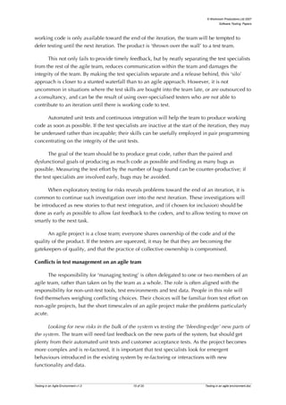 Testing in an agile environment | PDF