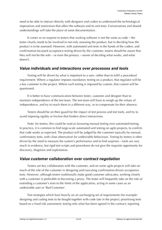 Testing in an agile environment | PDF