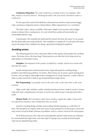 Testing in an agile environment | PDF