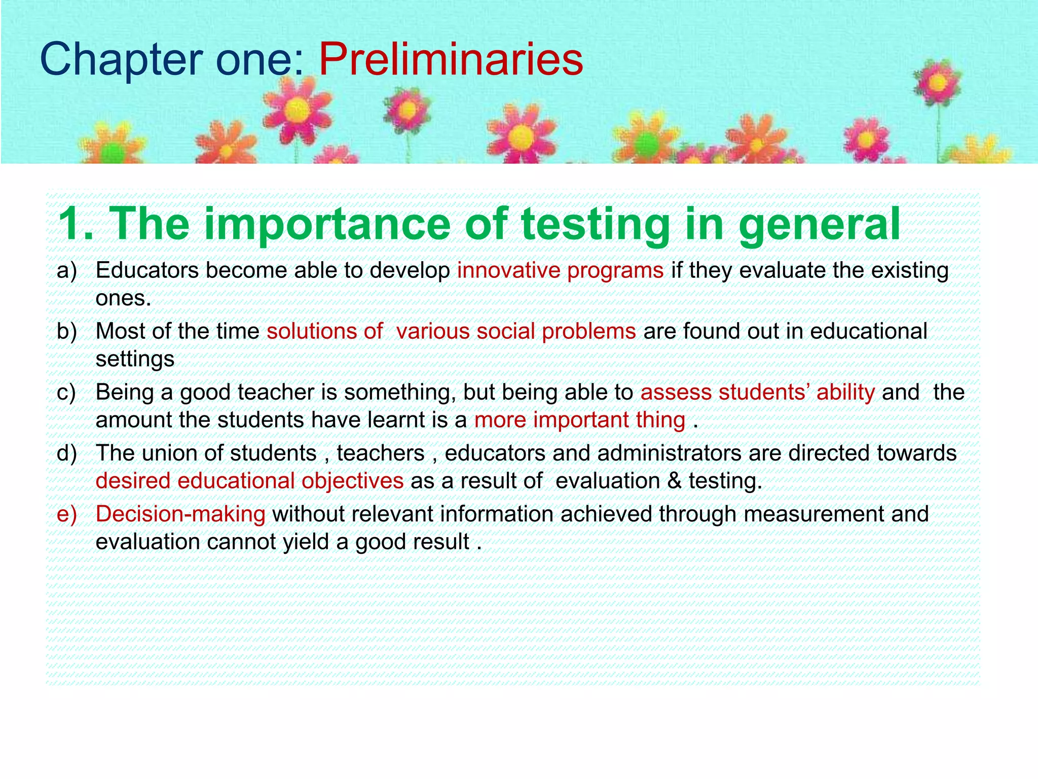 Testing language skills chapter one | PPTX