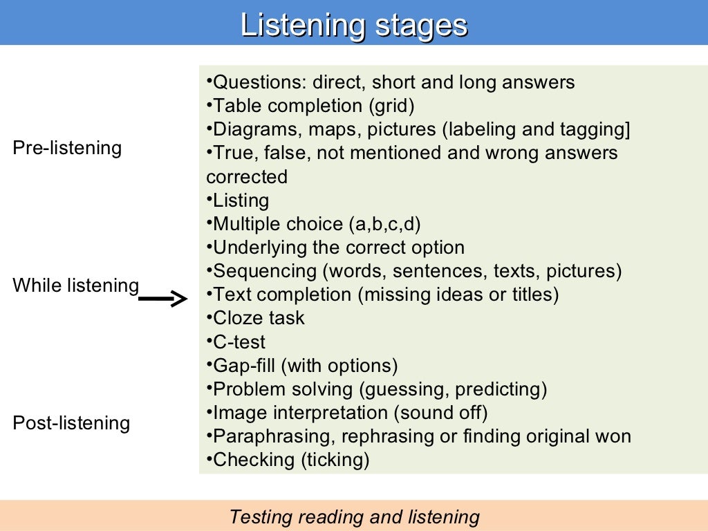 Testing Listening and Reading