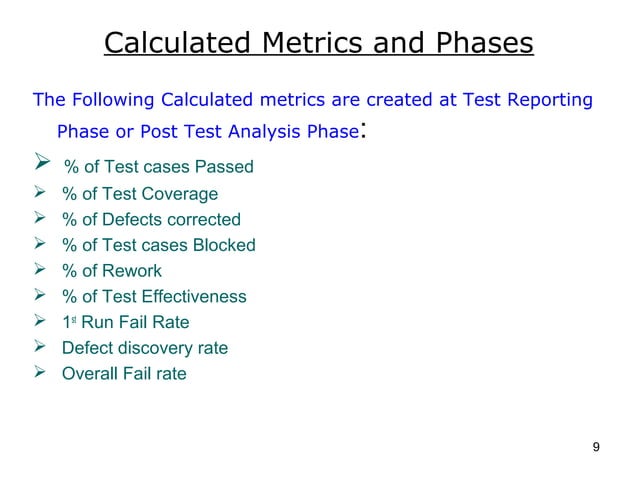 Testing Metrics | PPT