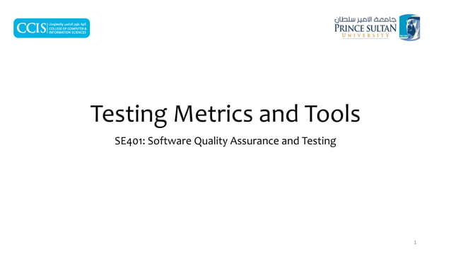 Testing Metrics and Tools, Analyse de tests | PPT