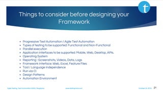 Test Automation Frameworks: Assumptions, Concepts & Tools | PPTX