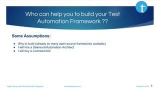 Test Automation Frameworks: Assumptions, Concepts & Tools | PPTX