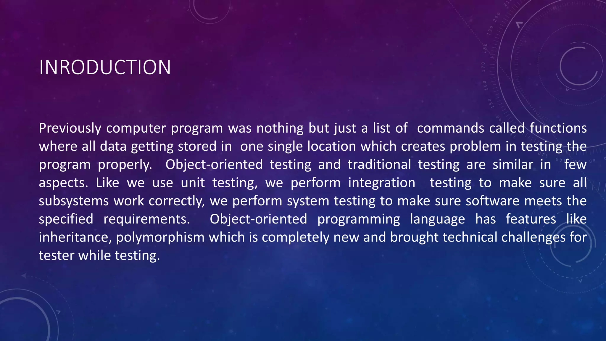 Testing Object Oriented Software Pptx