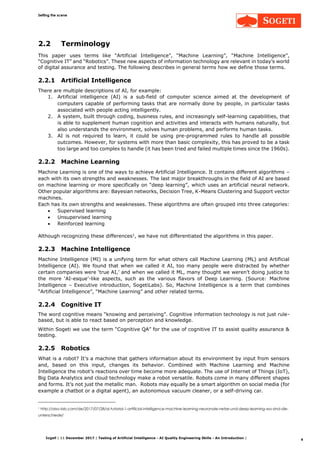 Testing of artificial intelligence; AI quality engineering skils - an ...