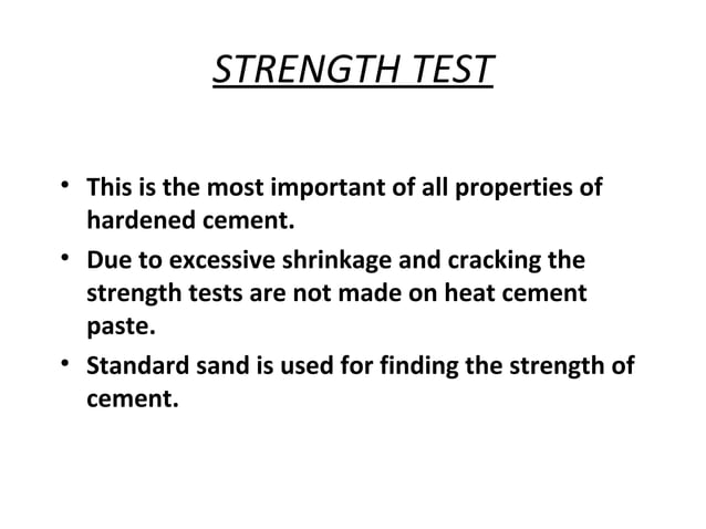 Testing of cement | PPT | Geology | Science