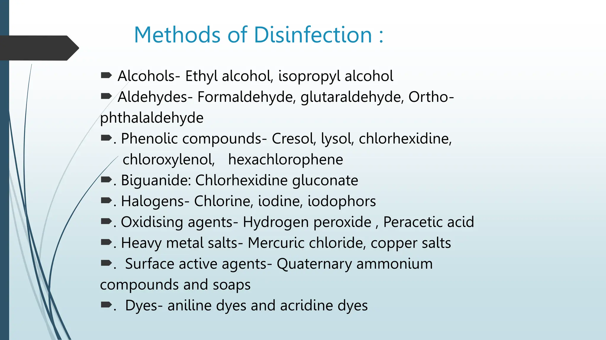 TESTING OF DISINFECTANT CLASSES OF DISINFECTANTS METHOD FOR TESTING ...