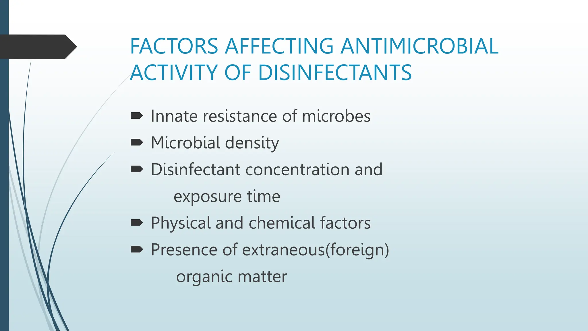 TESTING OF DISINFECTANT CLASSES OF DISINFECTANTS METHOD FOR TESTING ...