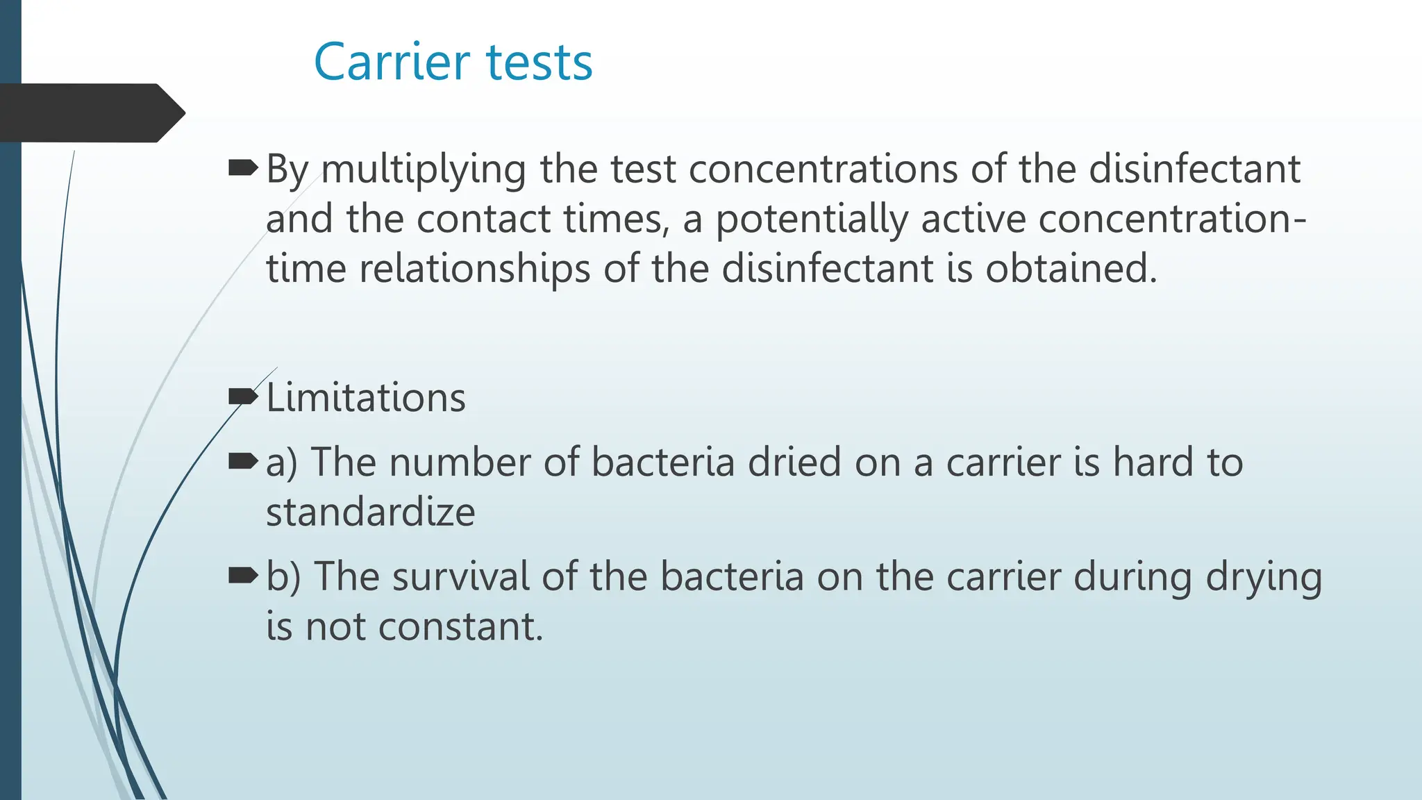 TESTING OF DISINFECTANT CLASSES OF DISINFECTANTS METHOD FOR TESTING ...