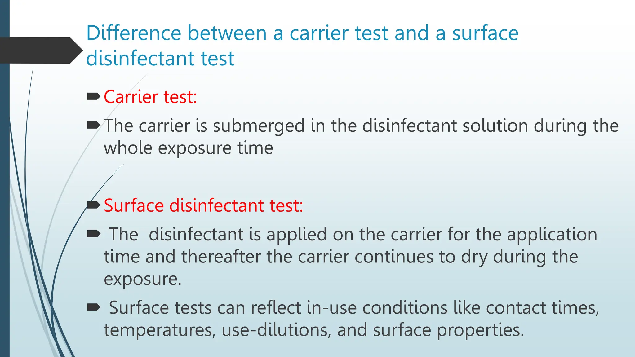 Testing Of Disinfectant Classes Of Disinfectants Method For Testing Disinfectants Carrier Test