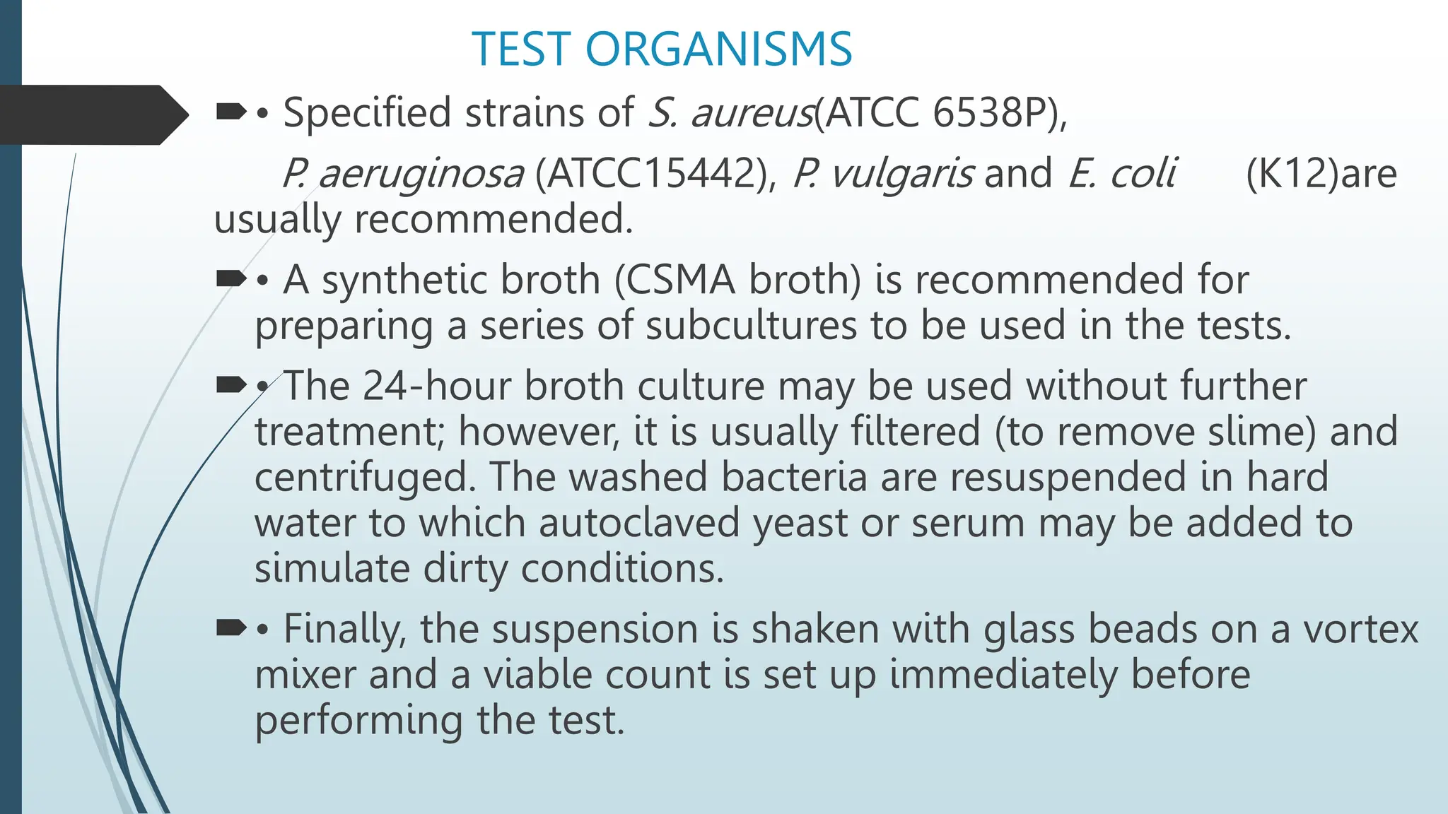 Testing Of Disinfectant Classes Of Disinfectants Method For Testing Disinfectants Carrier Test