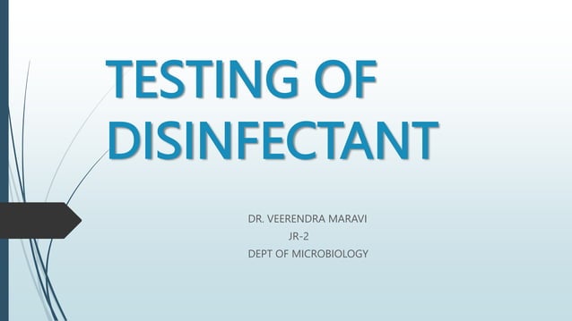 Testing Of Disinfectant Classes Of Disinfectants Method For Testing Disinfectants Carrier Test