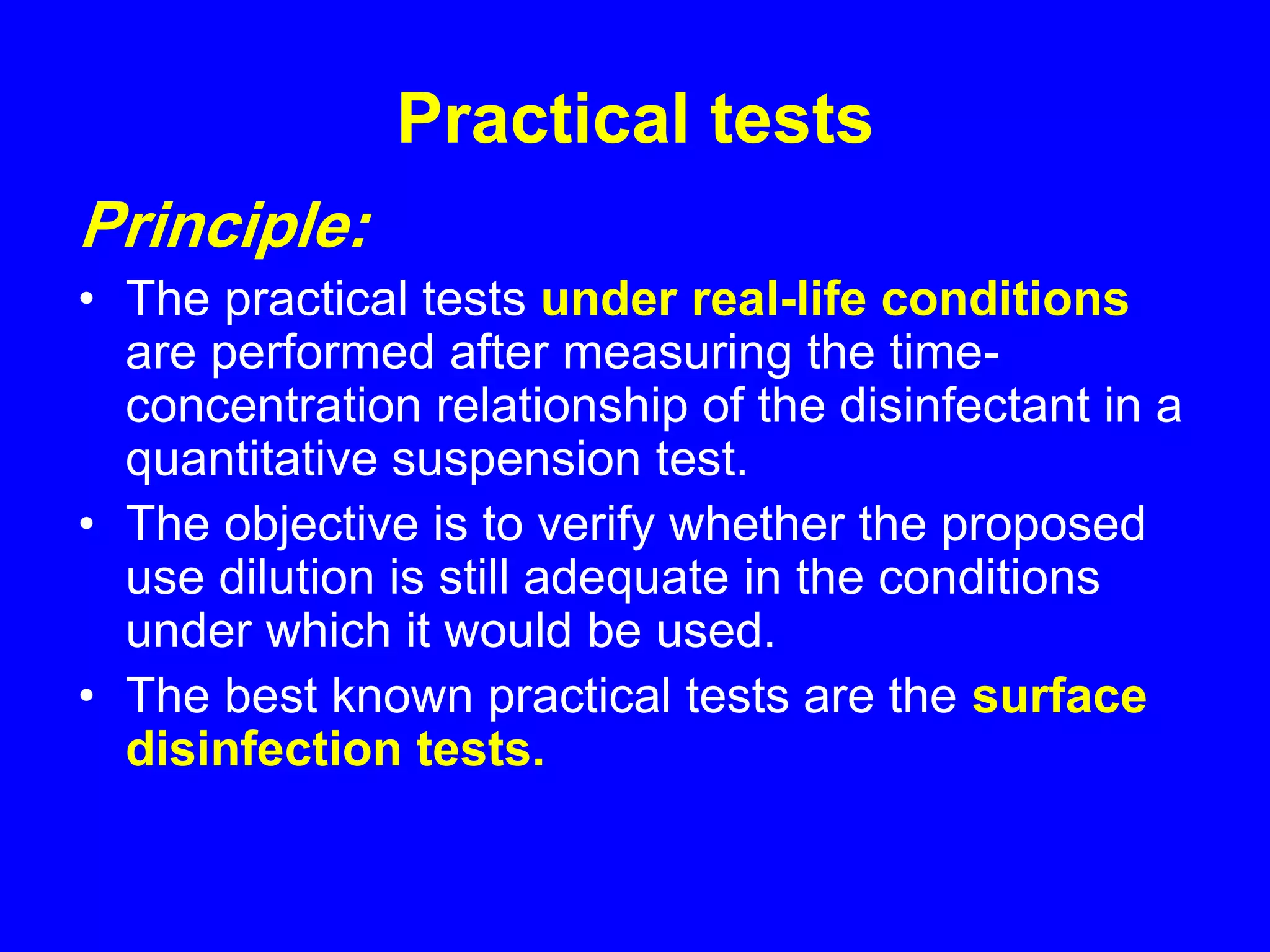 Testing of disinfectants | PDF