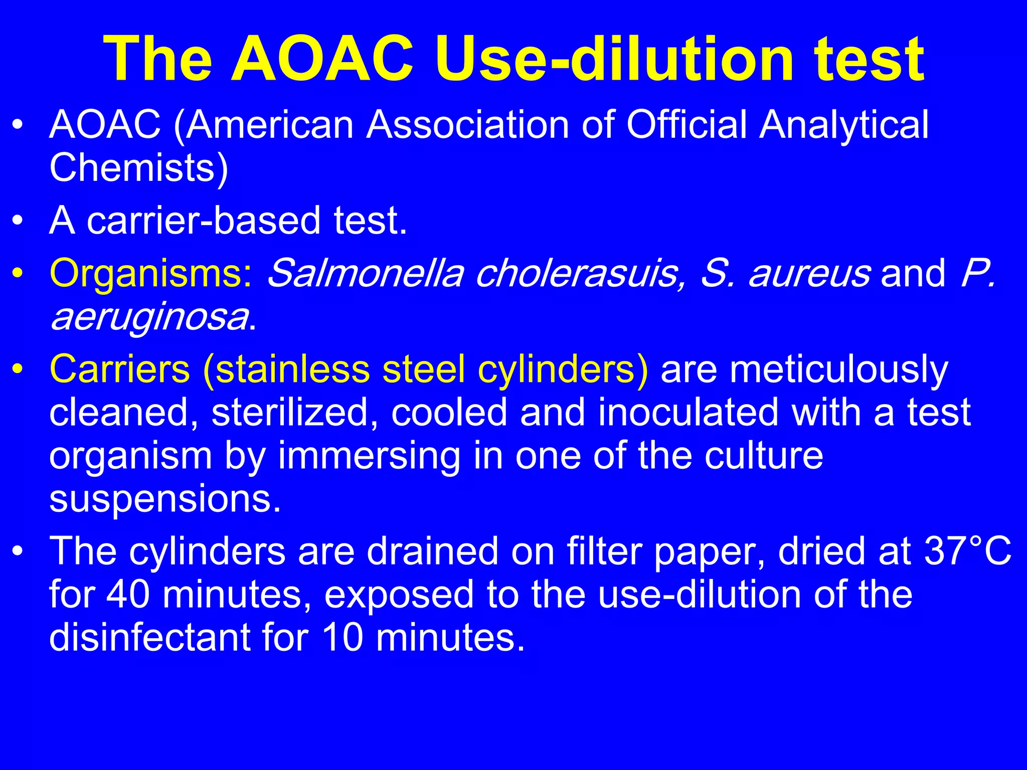 Testing of disinfectants | PDF
