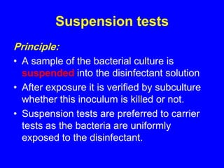 Testing of disinfectants | PDF