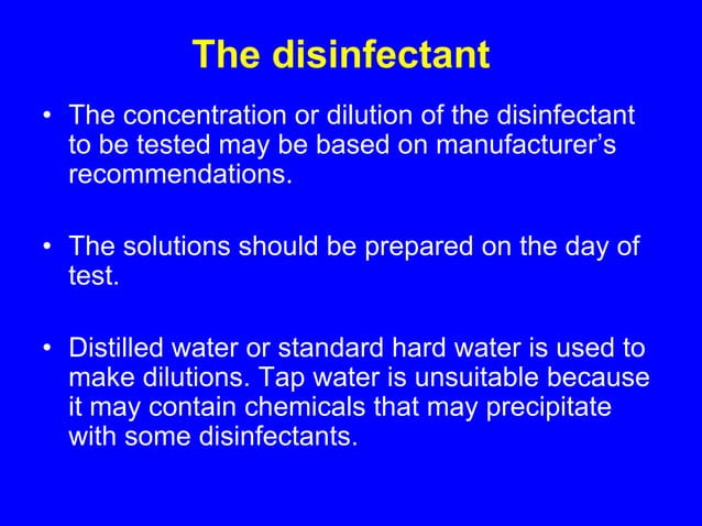 Testing of disinfectants | PDF