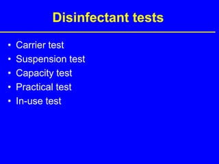 Testing of disinfectants | PDF