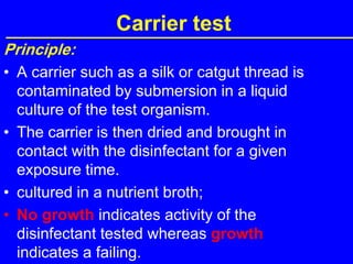 Testing of disinfectants | PDF
