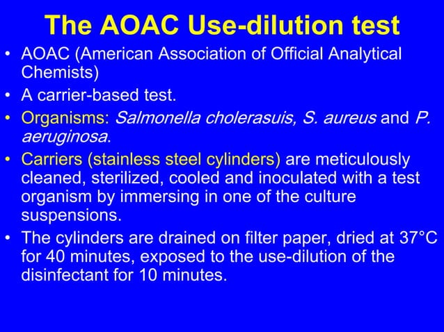 Testing of disinfectants | PDF