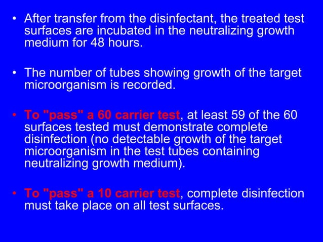 Testing of disinfectants | PDF