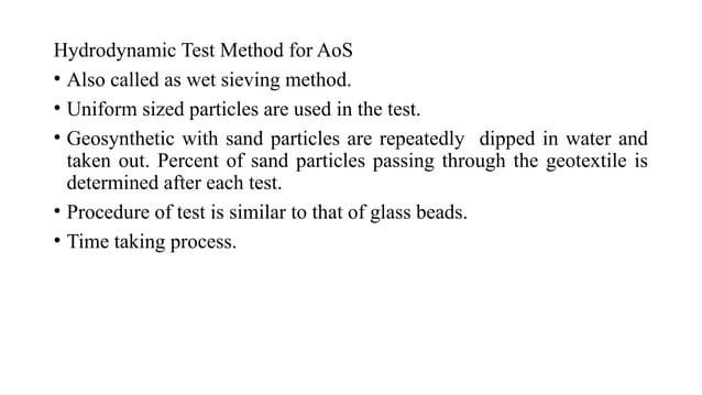 Testing of Geosynthetics used in Reinforced Earth | PPTX