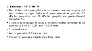 Testing of Geosynthetics used in Reinforced Earth | PPTX