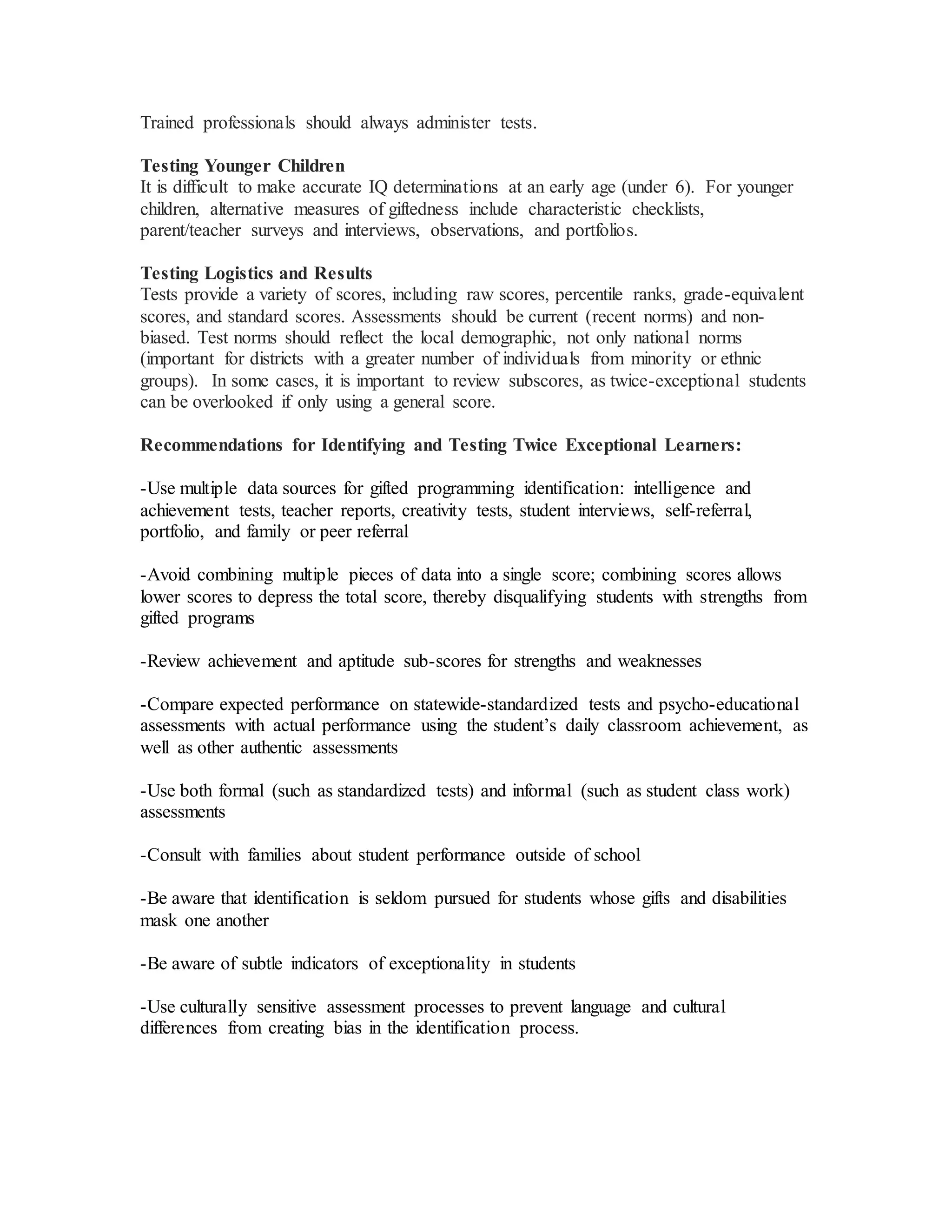 Twice Exceptional Learners | DOCX