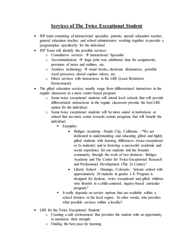 Twice Exceptional Learners | DOCX