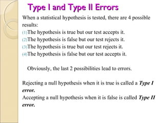 Testing of hypothesis | PPT