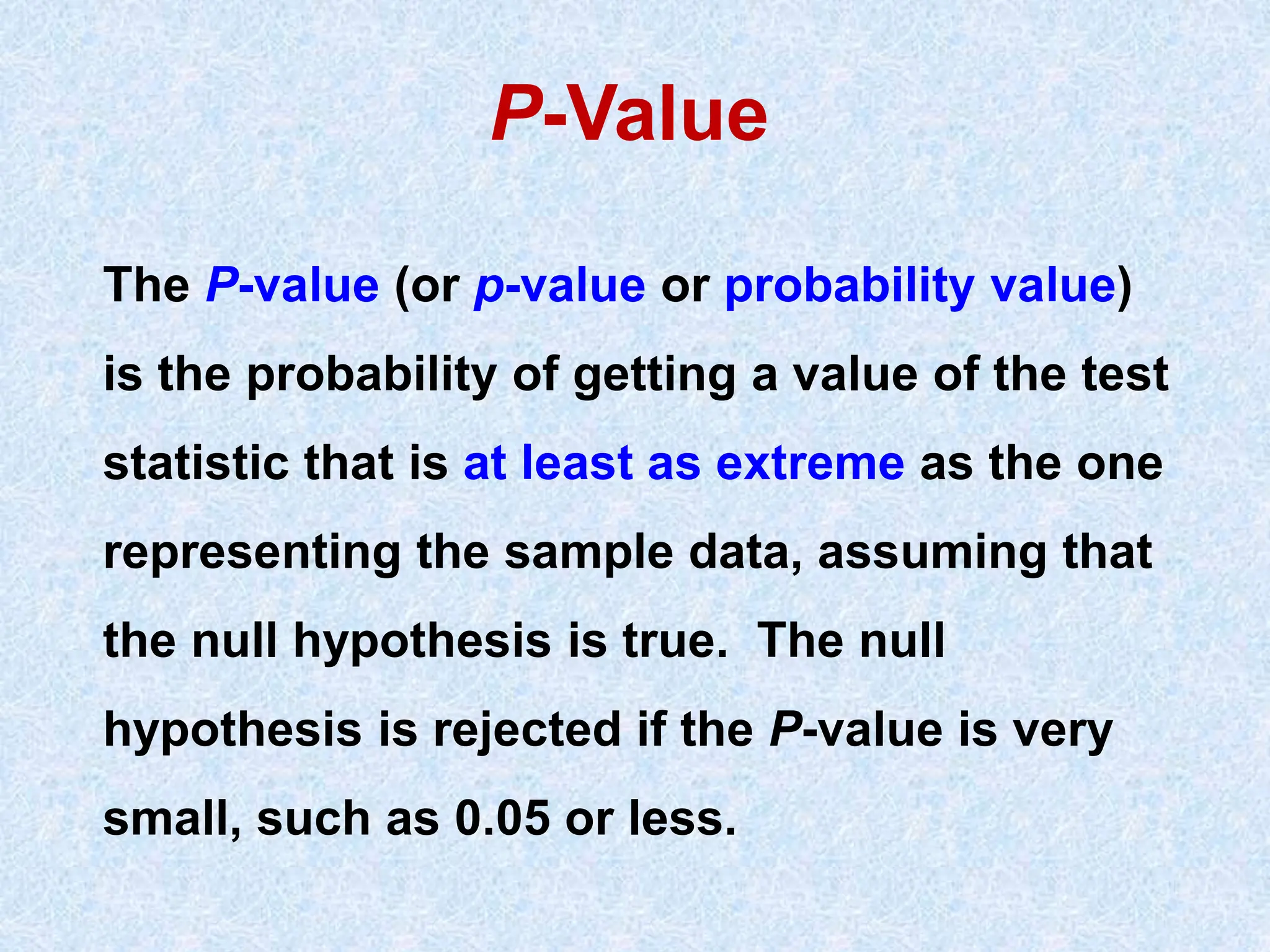 Testing Of Hypothesis P Value Gaussian Distribution Null Hypothesis
