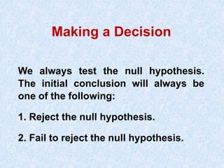 Testing of Hypothesis, p-value, Gaussian distribution, null hypothesis ...