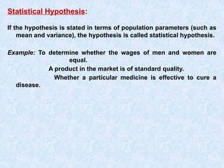 Testing of Hypothesis.pptx example for testing hypothesis | PPTX