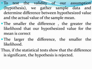 Testing of hypothesis and tests of significance | PPTX