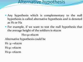 Testing of hypothesis and tests of significance | PPTX