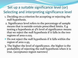 Testing of hypothesis and tests of significance | PPTX