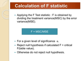Testing of hypothesis anova copy | PPTX