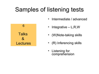 Testing of listening | PPT