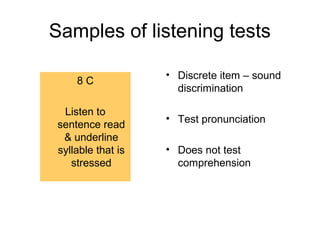 Testing of listening | PPT