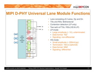 MIPI DevCon 2016: Testing of MIPI High Speed PHY Standard ...