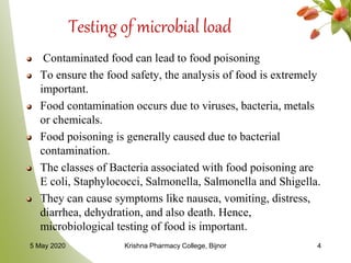 Testing of neutraceuticals and food products | PPTX
