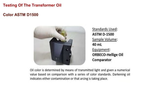 Testing of transformer or insulating oil | PPTX