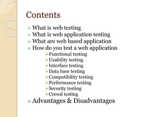 Testing of web based Applicatons | PPTX