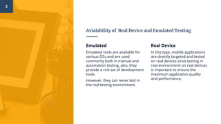 Testing on Real Devices vs. Emulators | PPT