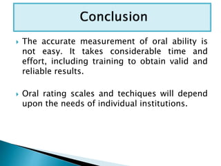 Testing oral ability | PPTX