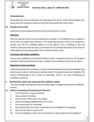 Testing oral ability | PDF