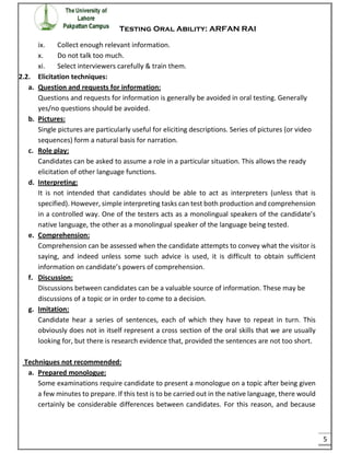 Testing oral ability | PDF