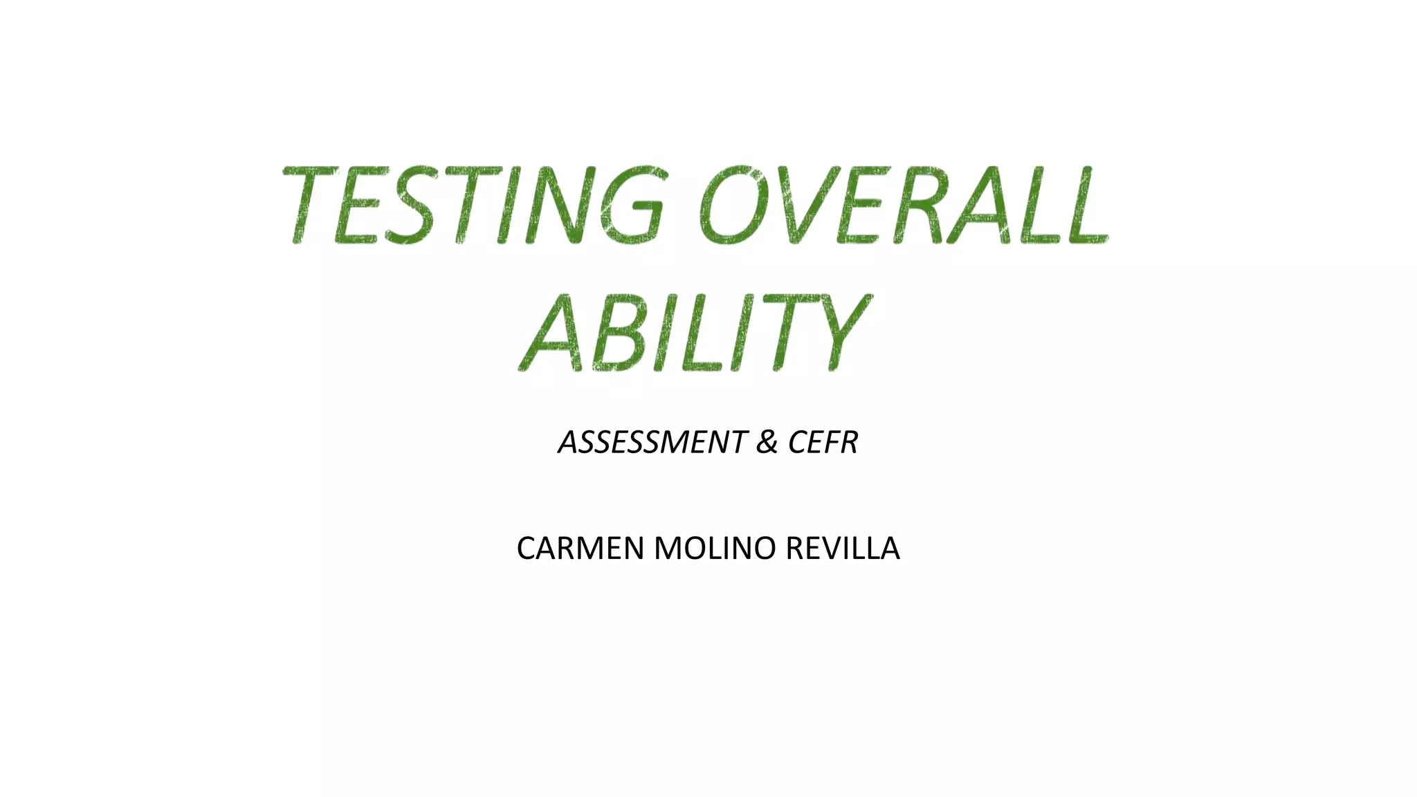 Testing overall ability | PPTX